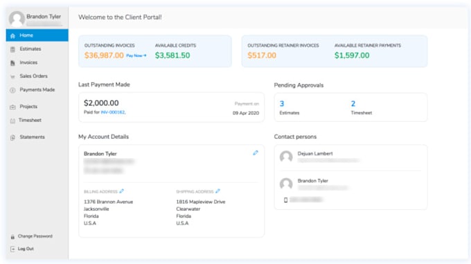 Configure zoho books, zoho creator, customer portal and client portal ...