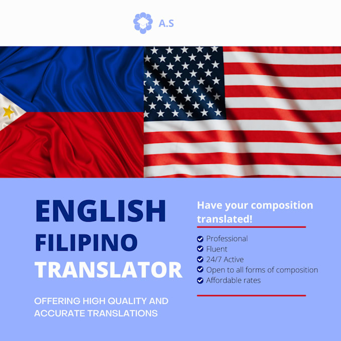 Be your professional translator for filipino english or vice versa by ...