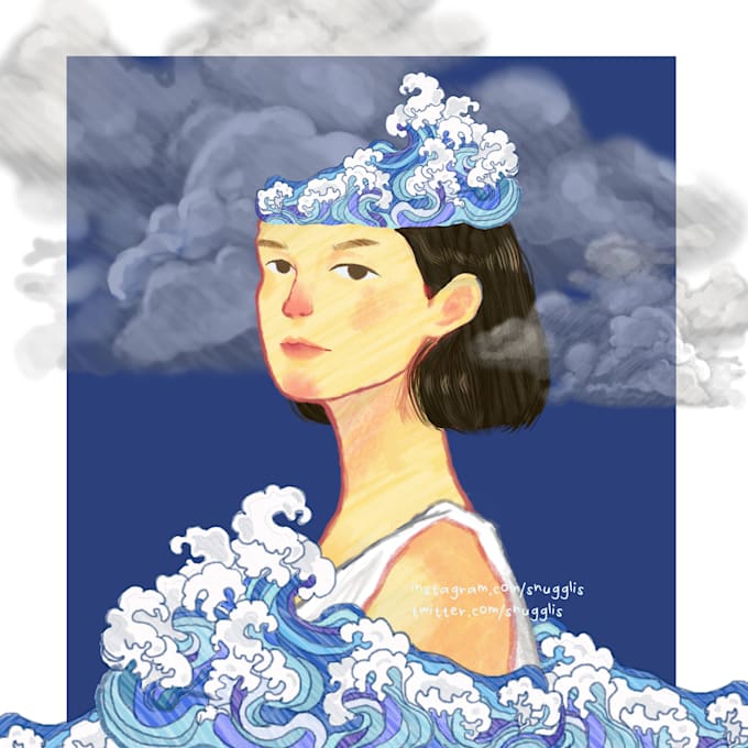 Draw semi realistic illustration with sketchy textures by Snugglis | Fiverr