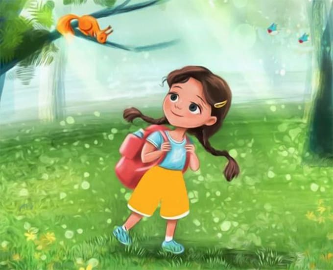 Cute children book illustrations, cover, and children story book ...