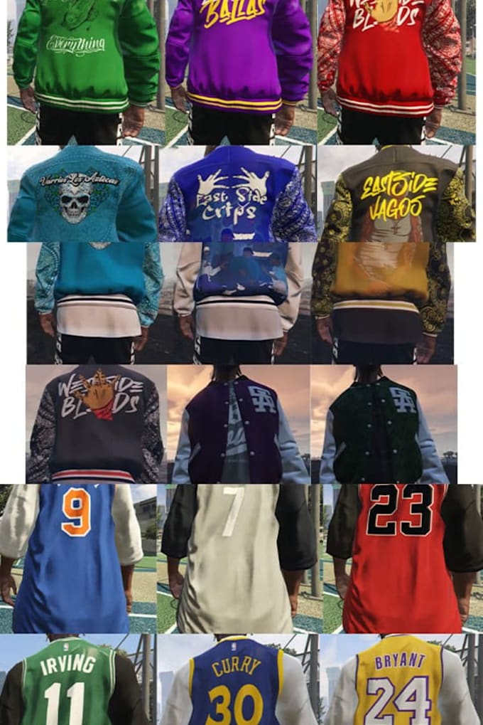 Fivem clothing pack full optimized and textures including, nike, jordan ...