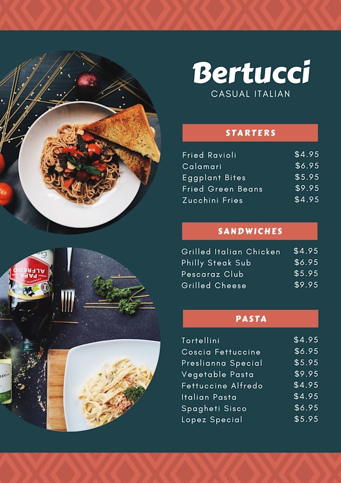 Create the best amazing menus for your restaurant by Sambit539 | Fiverr