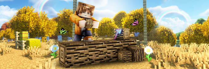 Design a minecraft twitter header by Heplaysgames | Fiverr