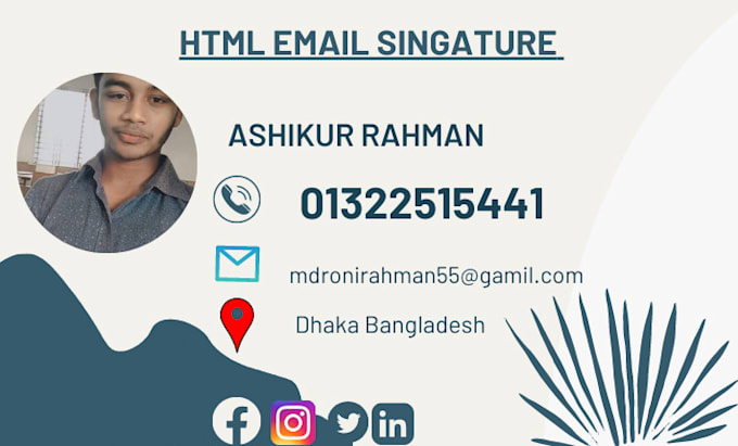 Design professional clickable html email signature by Mstsadiya | Fiverr Design professional clickable html email signature by Mstsadiya | Fiverr