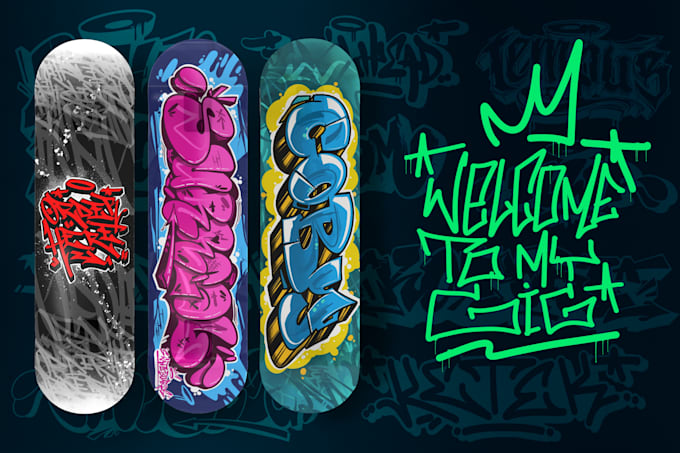 Do a custom graffiti style design for your skateboard deck by Rism310 ...