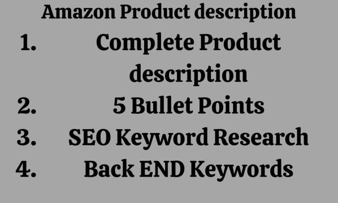 Write seo optimized amazon product listing description by ... Write seo optimized amazon product listing description by ...
