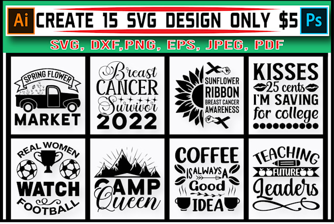 Provide creative, svg, cut files, dxf, vector, png, bundle design by ...