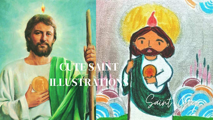 Illustrate cute image of your favorite saint by Eva_tony__ | Fiverr