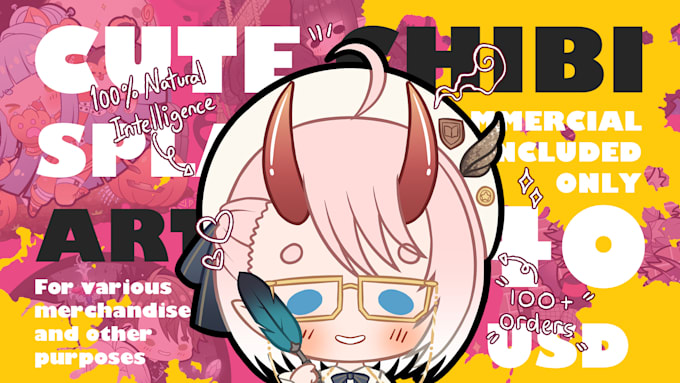 Draw cute chibi icon sticker for vtuber, twitch, and discord by ...