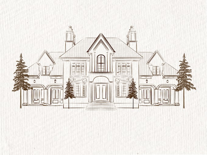 Draw a realistic details of architecture illustration by Baemee_project ...