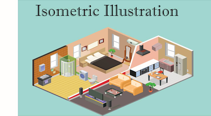 Design unique isometric illustration, isometric vector art, flat ...