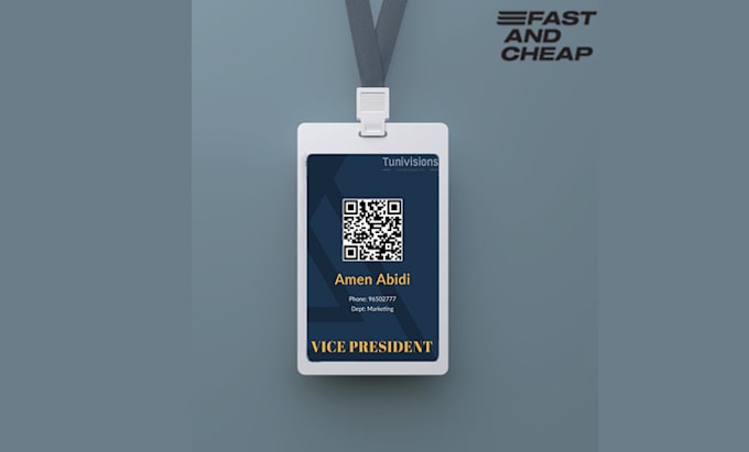Create a professional badge id for your team members by Amenabidii | Fiverr
