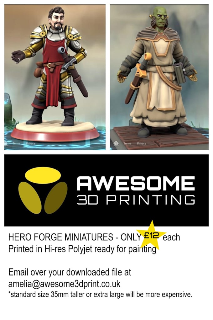 3d prints of hero forge figure files by Ameliabaker316 | Fiverr