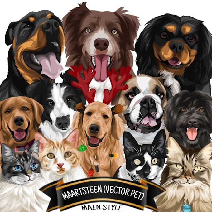 Draw pet vector from your photo by Muhammadalif01 | Fiverr