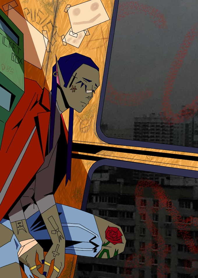 Draw a stylised illustration of a character of your choice with a ...