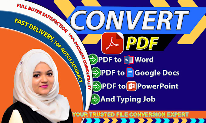 Convert pdf to word, google docs, powerpoint, typing services by ...