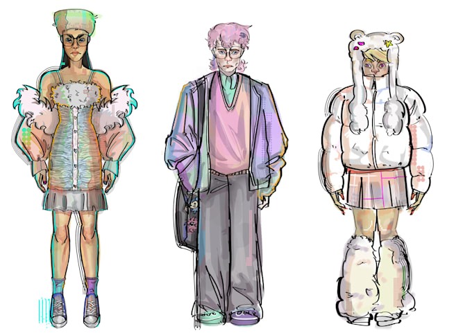 Draw stylized character illustration by Bunnibugbug | Fiverr