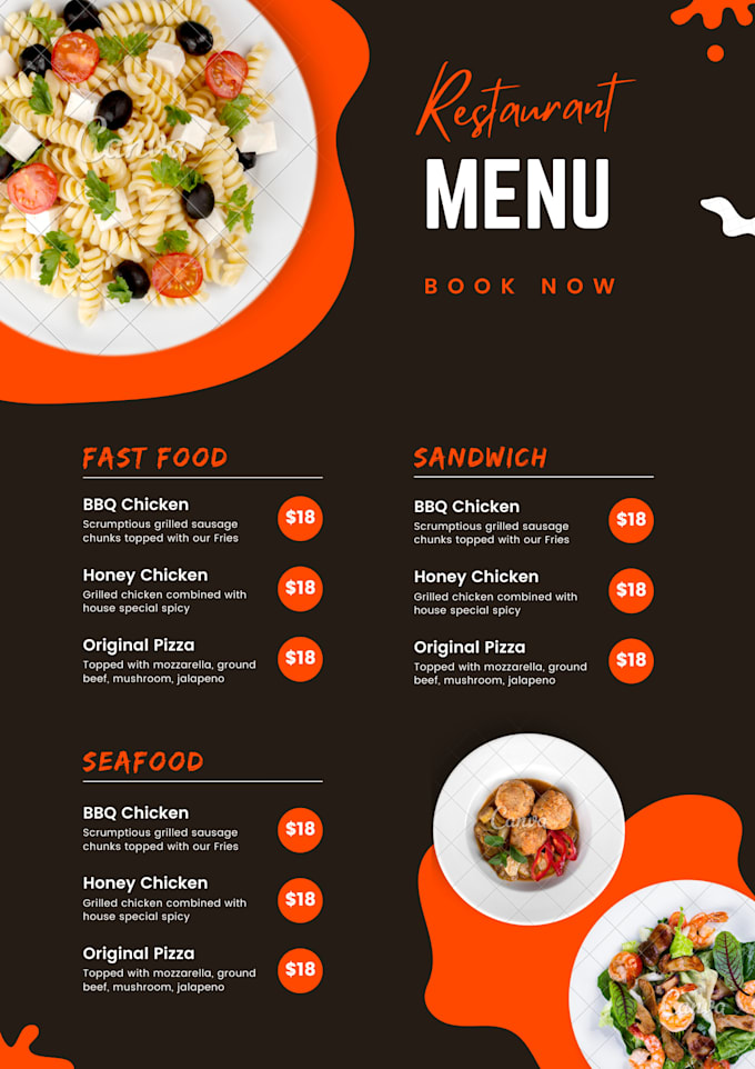 Design awesome restaurant menu, food menu, menu board by Gum345 | Fiverr