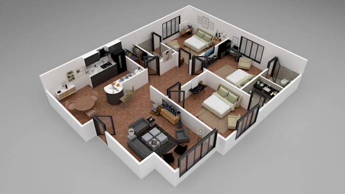 Design 3d sketchup models, interior and exterior render by Syedzamin12 ...
