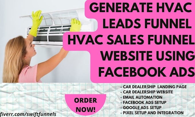 Generate converting hvac leads sales funnel website using facebook ads ...