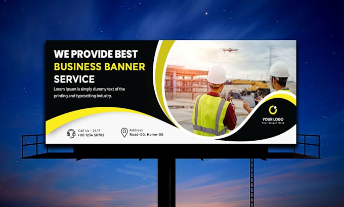 Design print ready billboard, digital, signage, yard, sign board, or ...