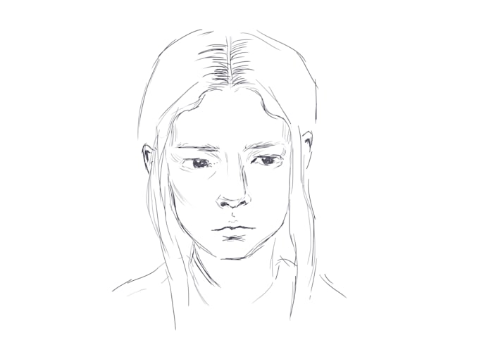 Sketch a portrait from a reference photo by Headache2 | Fiverr