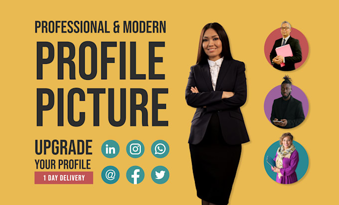 Create a professional modern profile picture by Eldarlis | Fiverr