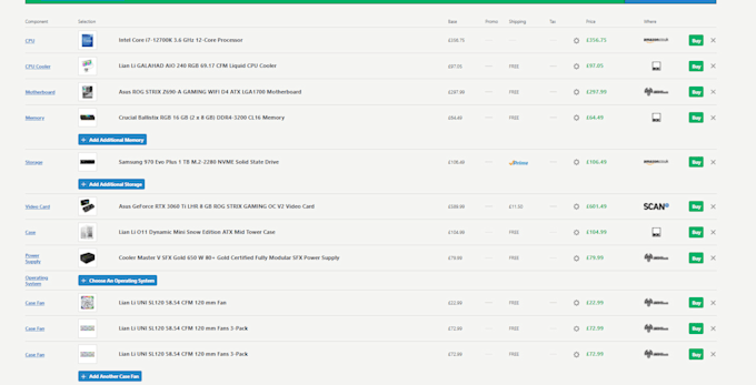 Create a pc part picker list for any budget by Ozbozzz | Fiverr