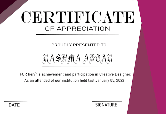 Do a diploma professional certificate designs in 12 hour by Designerrashma | Fiverr