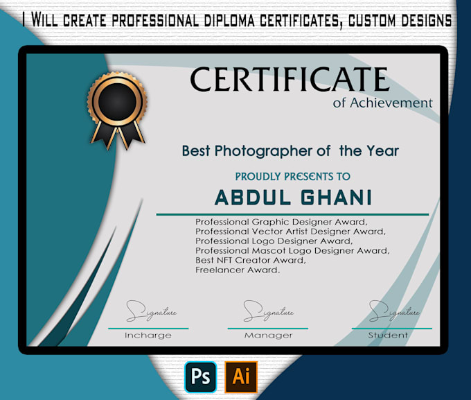 Create professional diploma certificate design in 24 hours by Ag_editz ...