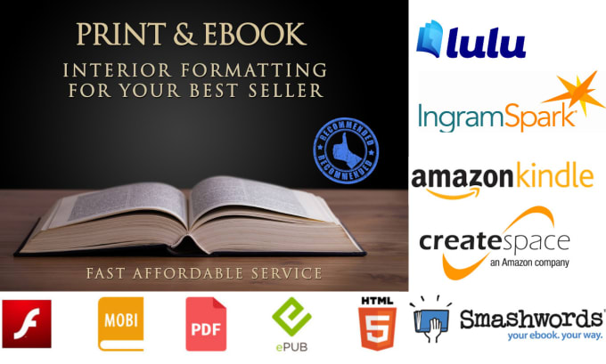 Do book formatting for amazon kdp, kindle, lulu, ingramspark by Design_phantom | Fiverr