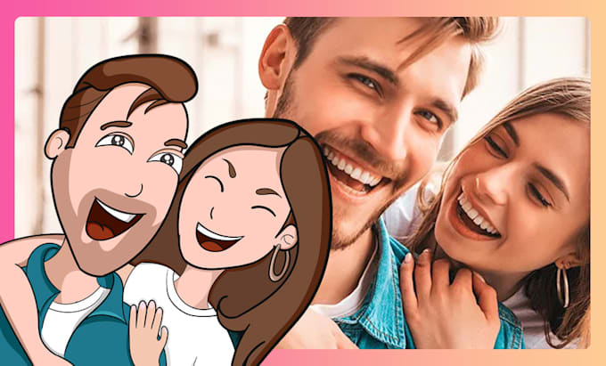 Draw cartoon comic style portrait for couple, family by Ramziowo | Fiverr