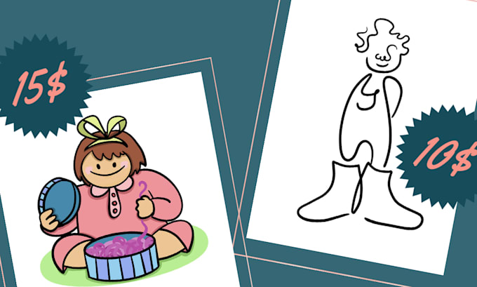 Draw simple line art illustration by Plikaro | Fiverr