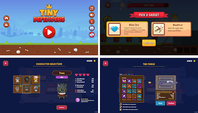 Design 2d, cartoon, vector, minimalist ui for your games by ...