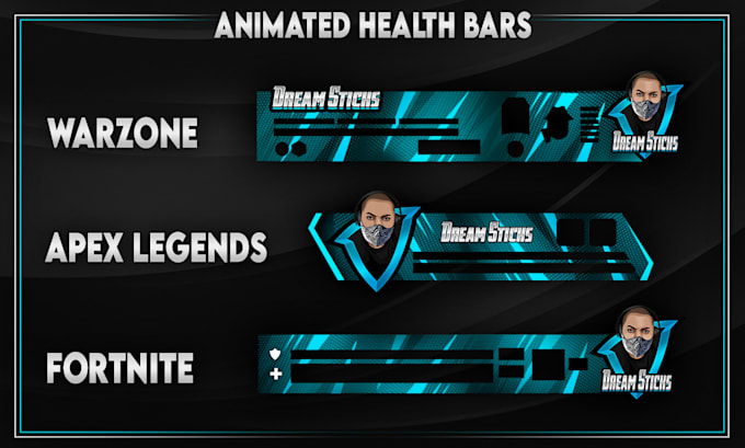 Make animated health bar overlay for apex legends, warzone, fortnite by ...
