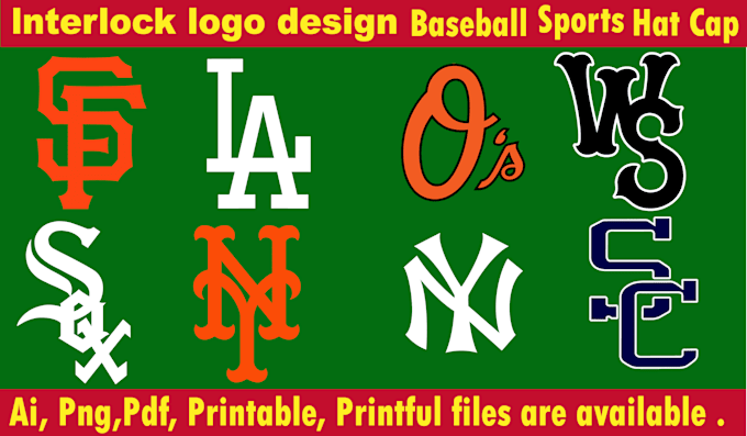 Do interlock,overlapping logo design in baseball hat cap by ...