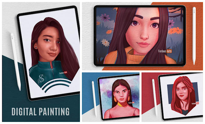 Provide the best digital portrait painting, vector drawing, lineart ...