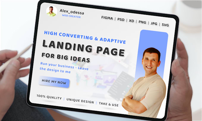 Create the best landing page adaptive design in figma by Alex_odessa ...