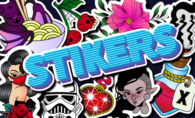 Design an amazing personalized sticker package by Pina_ink | Fiverr