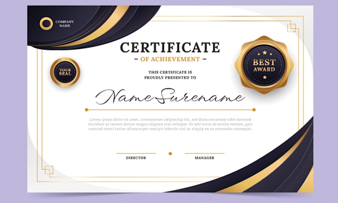 Design any kind of certificate template and professional certificate ...