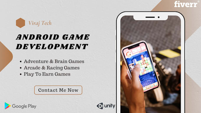 Develop 2d 3d android game in unity or android studio by Virajtech | Fiverr