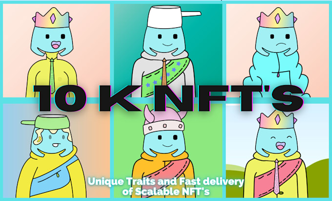 Draw your 10k nft collection in doodle style by Iskzada4u | Fiverr