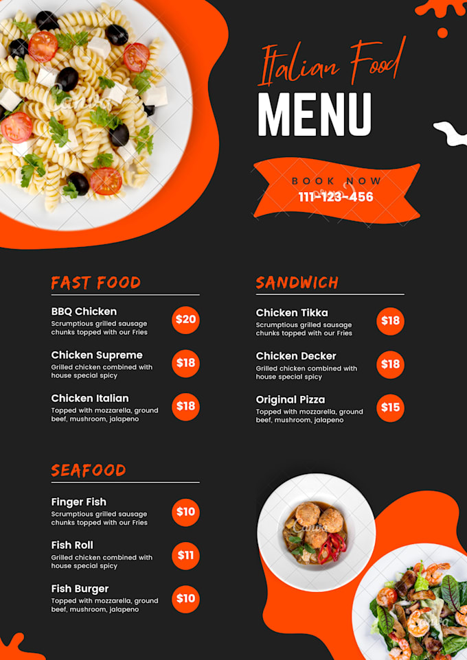 Design a professional menu for your restaurants and wedding by ...