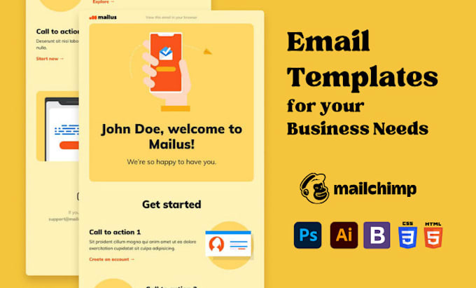 Design a responsive html business email template for you by ...
