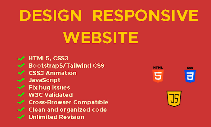 Design responsive website in html, css, bootstrap, javascript by ...