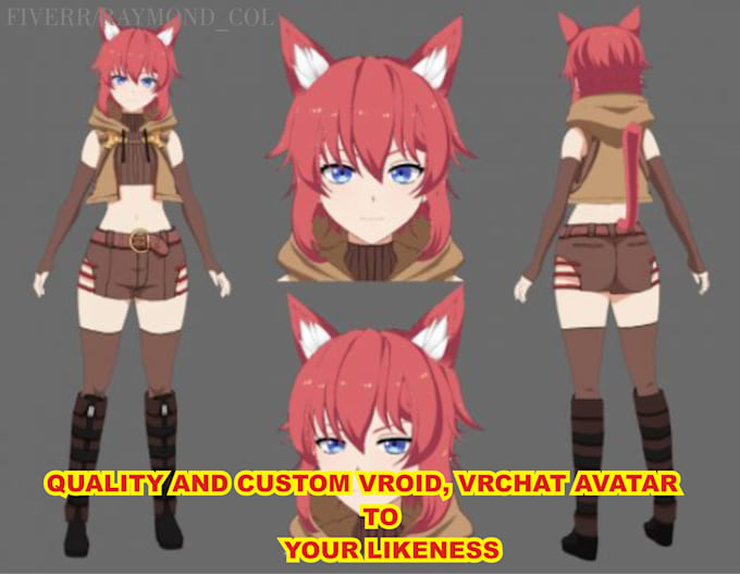 Create unique vrchat avatar,vroid model for vtuber, oculus quest 2 by Raymond_col | Fiverr