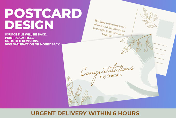 Minimalist, amazing postcard design by Khalilgraphic2 | Fiverr