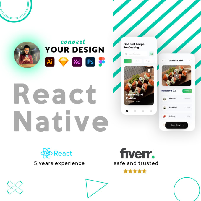 Convert xd, figma, psd to responsive react native app by Samide007 | Fiverr