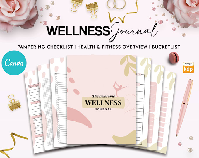 Design 22 editable wellness journal canva template by Kdptemplate | Fiverr