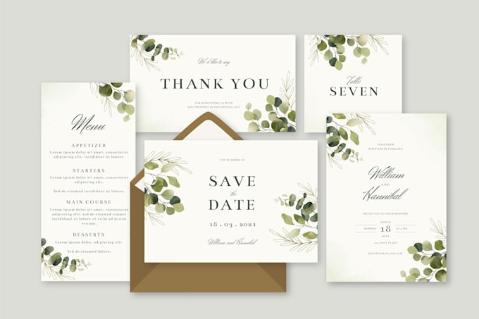 Design your unique wedding invitation by Elenacugola | Fiverr